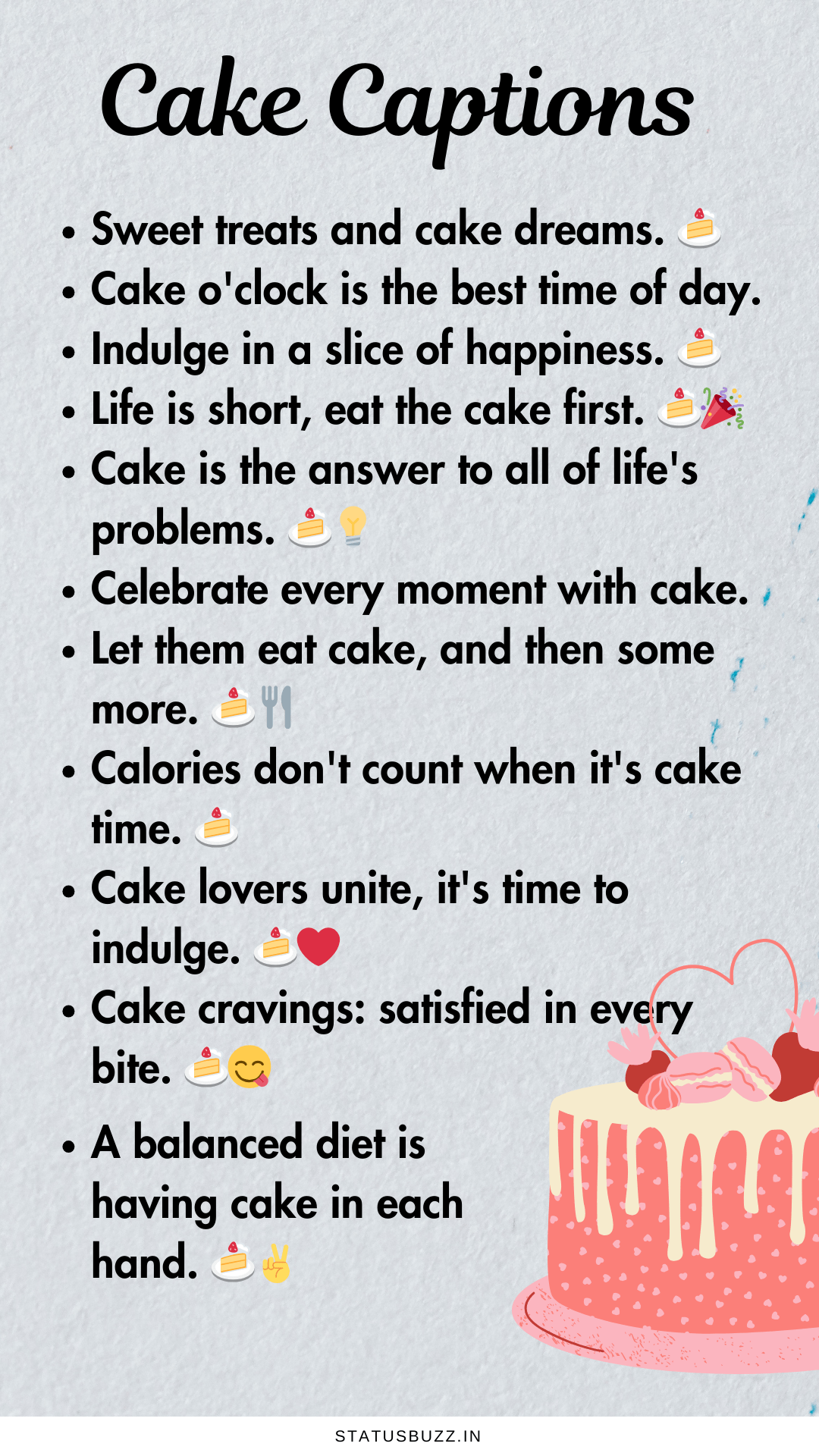 130+ Cake Captions And Quotes For Instagram | StatusBuzz