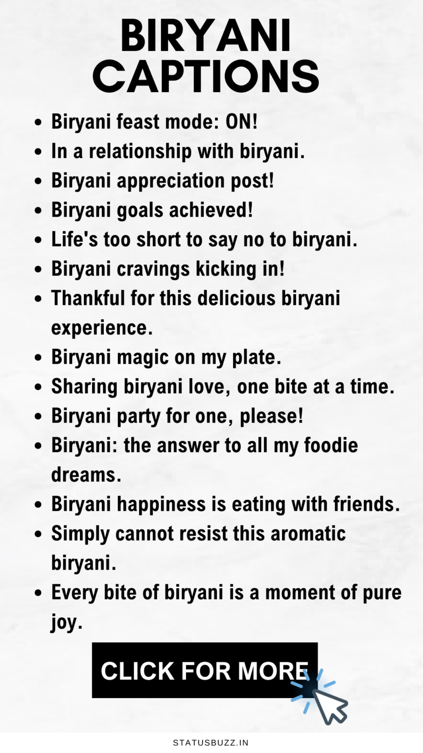 220+ Biryani Captions For Instagram | Biryani Quotes | Upd 2026