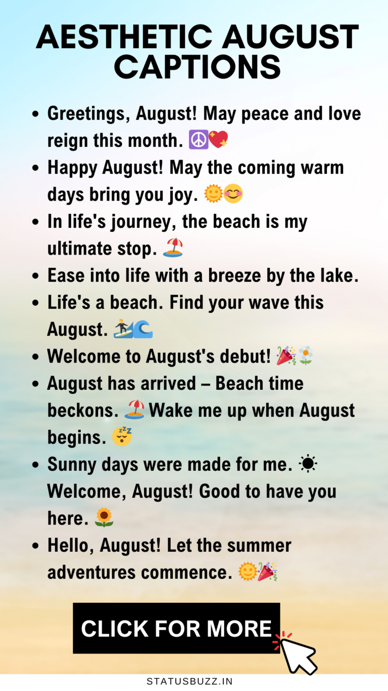 75+ Welcome August Quotes & Captions - StatusBuzz