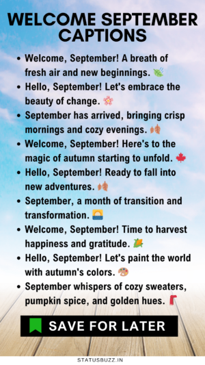 85+ Welcome September Quotes & Captions - StatusBuzz