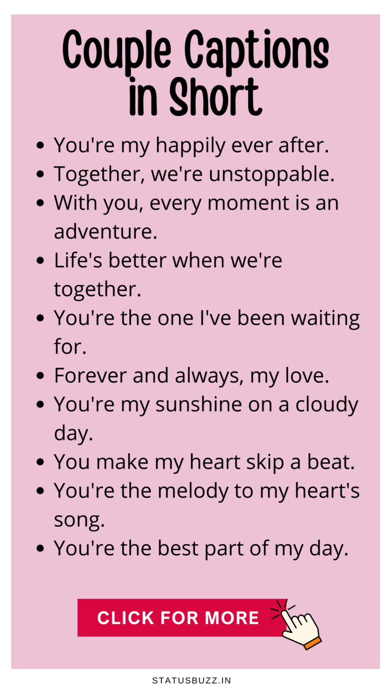 200 Couple Captions For Instagram - StatusBuzz