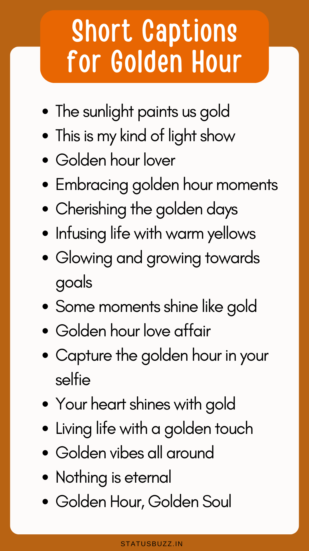 150+ Golden Hour Captions For Instagram - StatusBuzz