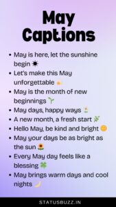 140+ Hello May Captions & Quotes For Instagram - StatusBuzz