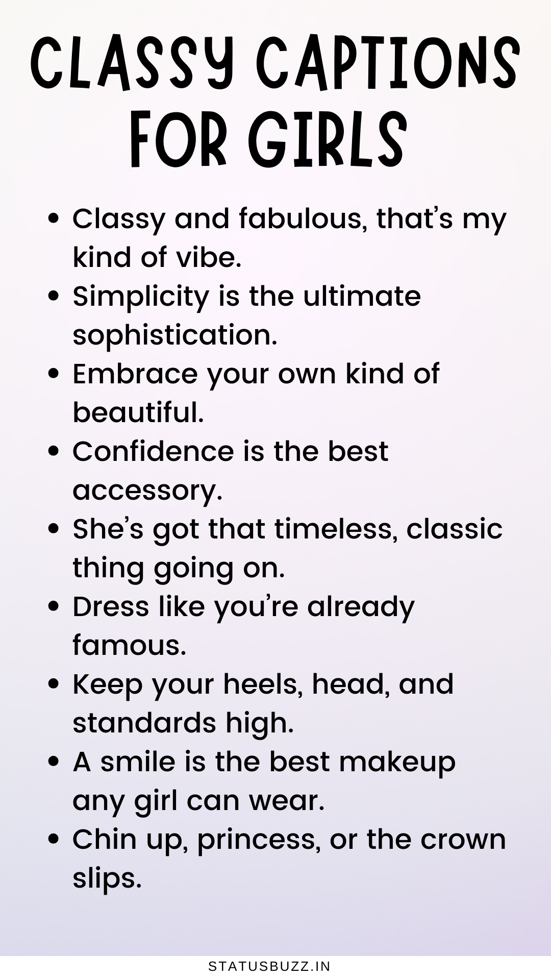 100 Classy Captions For Instagram - StatusBuzz