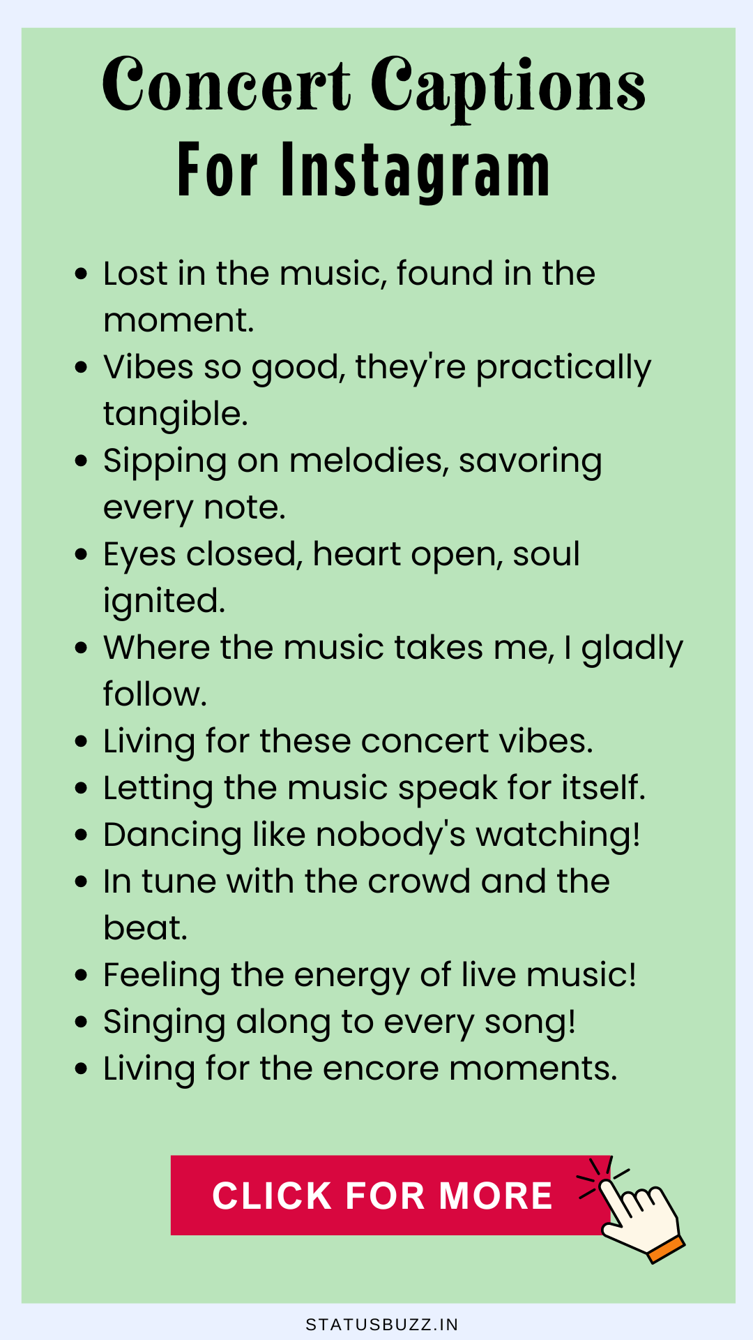 150 Concert Captions For Instagram - StatusBuzz