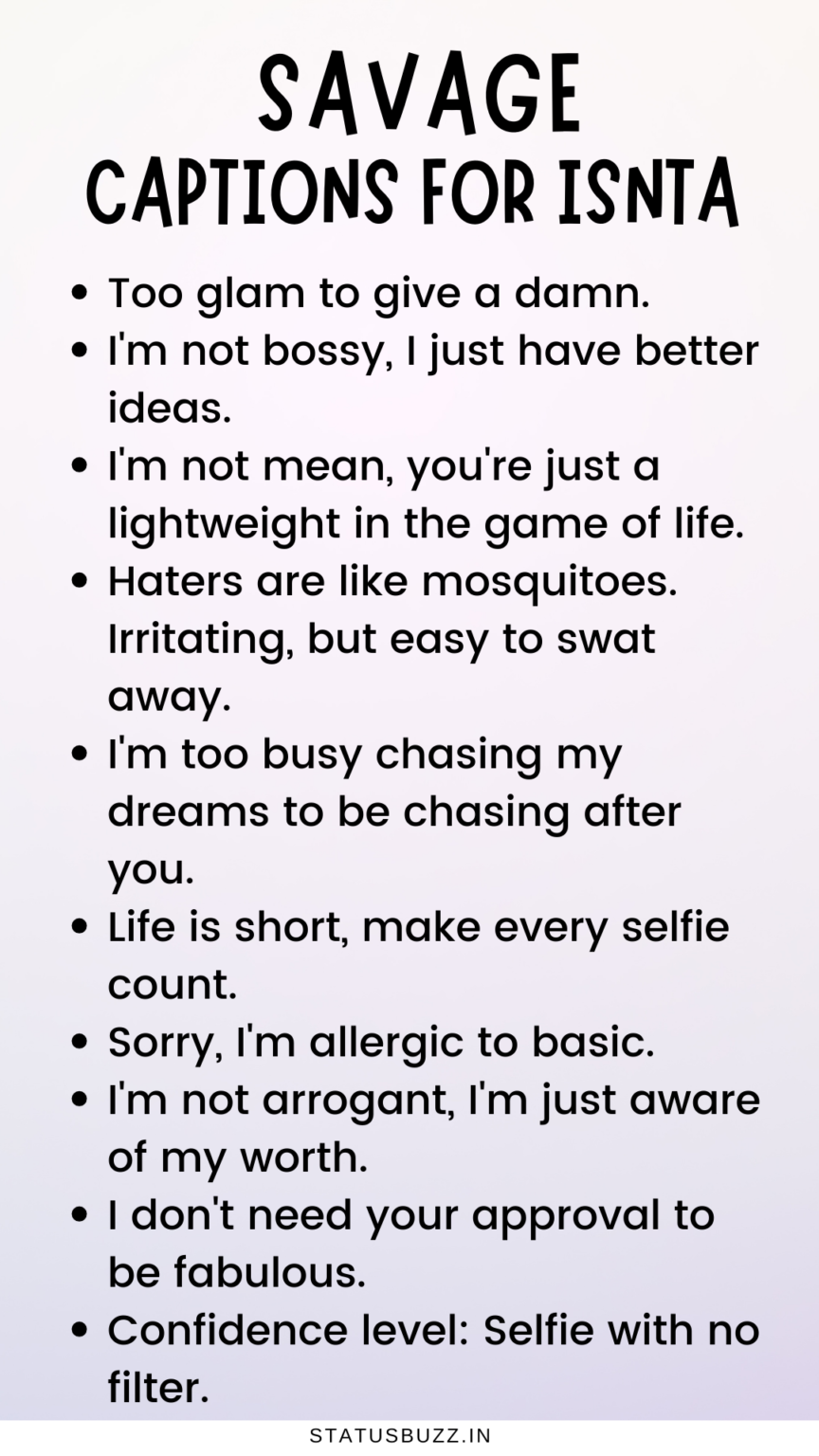 250 Savage Captions For Instagram - StatusBuzz