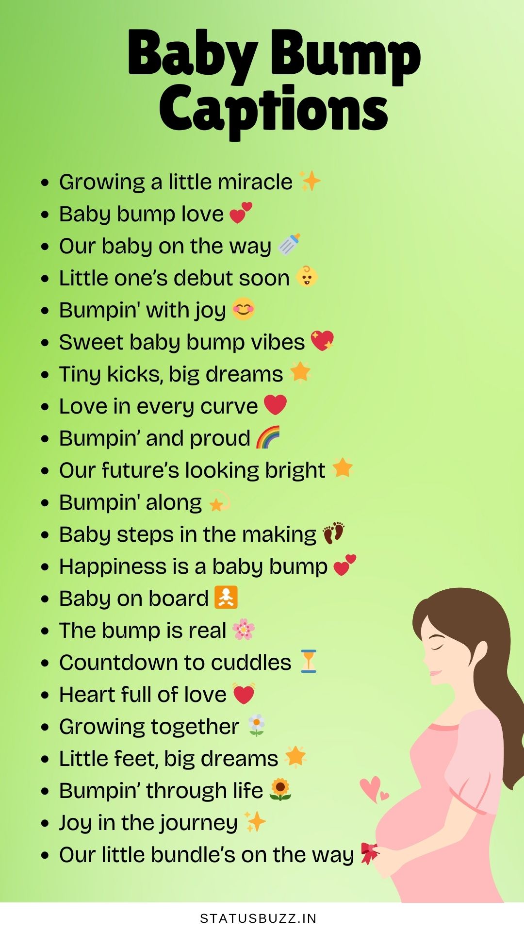 120+ Baby Bump Captions & Quotes For Instagram - StatusBuzz
