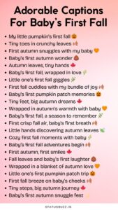 90+ Quotes & Captions For Baby’s First Fall - StatusBuzz