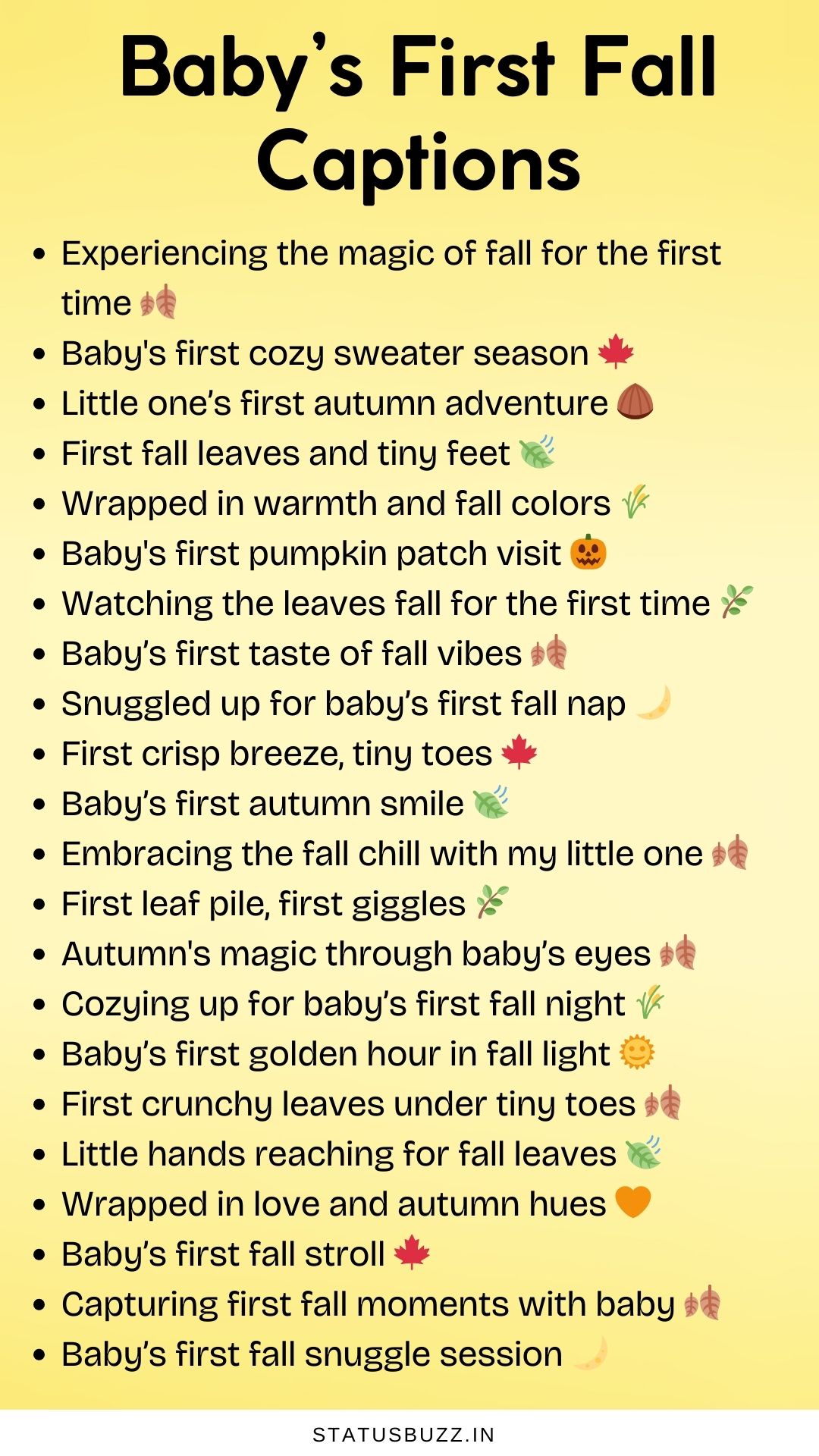 90+ Quotes & Captions For Baby’s First Fall - StatusBuzz