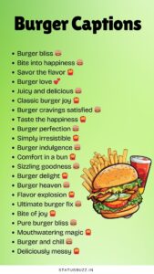 115+ Burger Captions & Quotes For Instagram - StatusBuzz