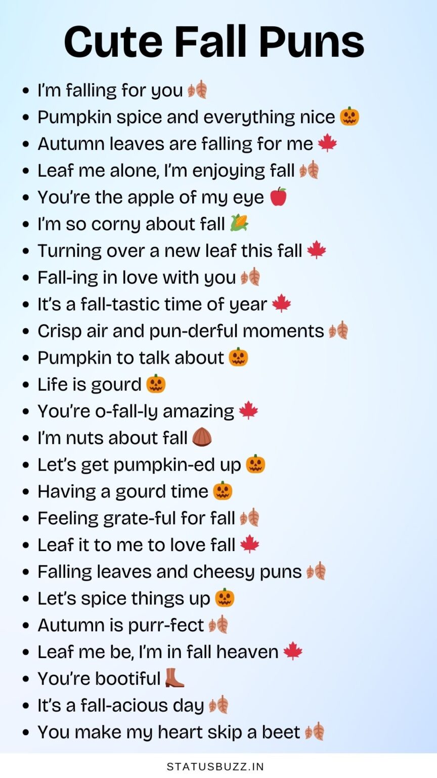 90+ Fall Puns That Will Leave You Laughing - StatusBuzz