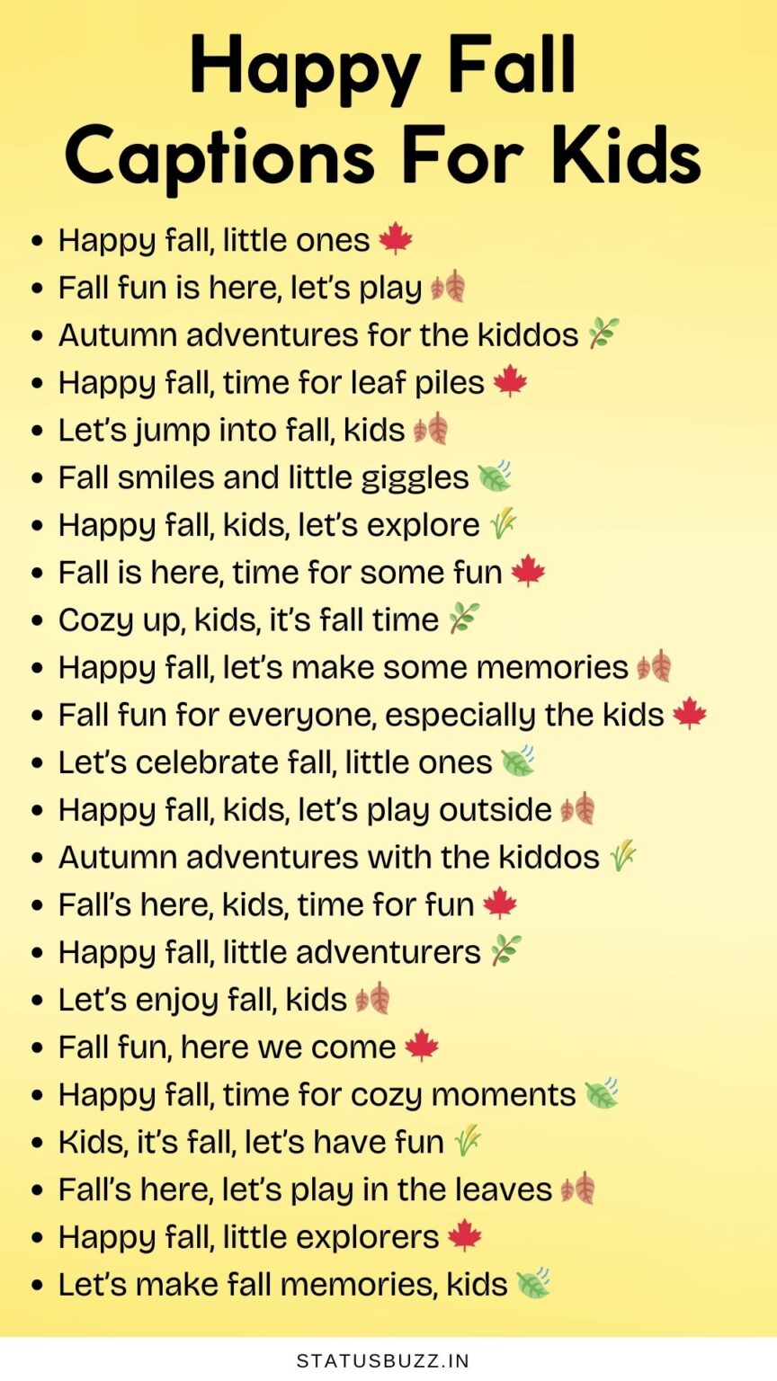 100+ Fall Quotes & Captions For Kids - StatusBuzz