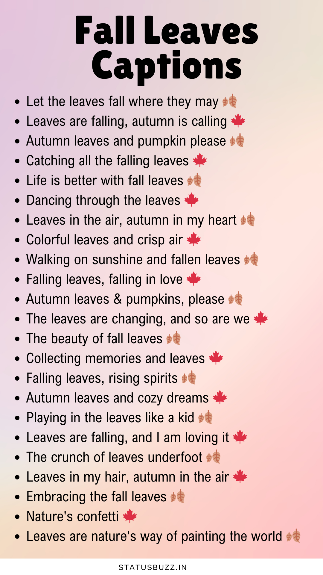 100+ Falling Leaves Quotes, Captions & Sayings - StatusBuzz