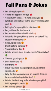 90+ Fall Puns That Will Leave You Laughing - StatusBuzz