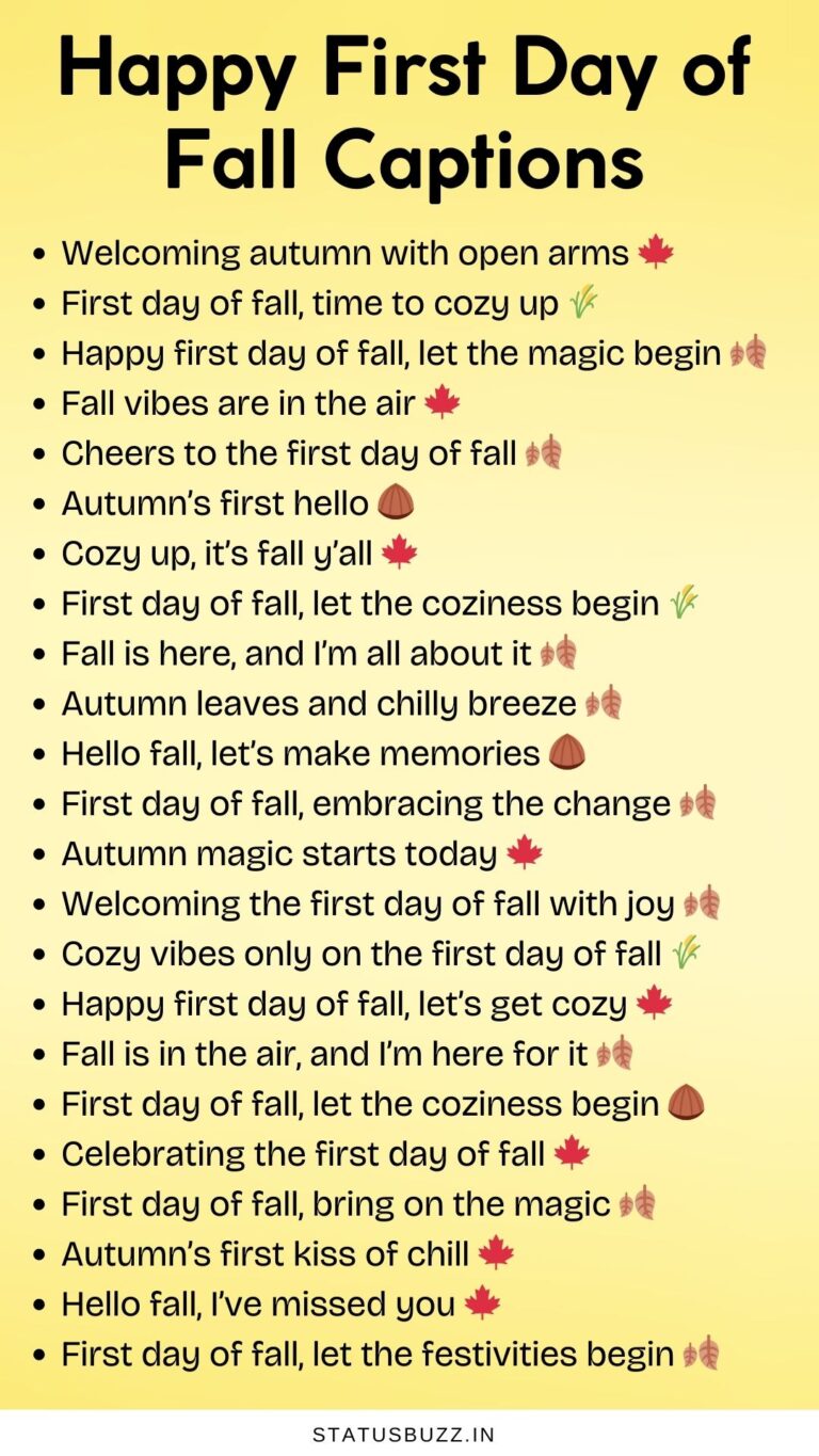 70+ Captions & Quotes For First Day of Fall - StatusBuzz