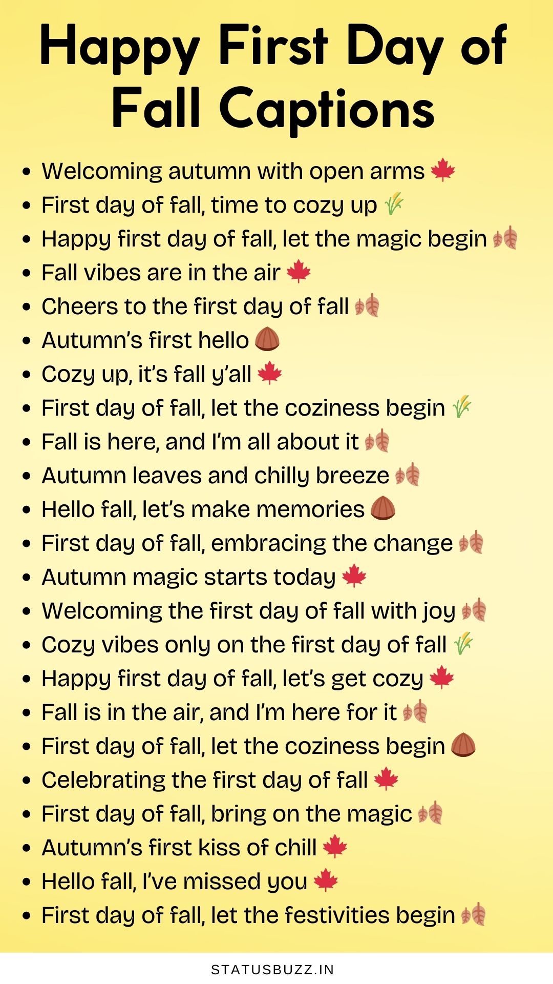 70+ Captions & Quotes For First Day of Fall - StatusBuzz