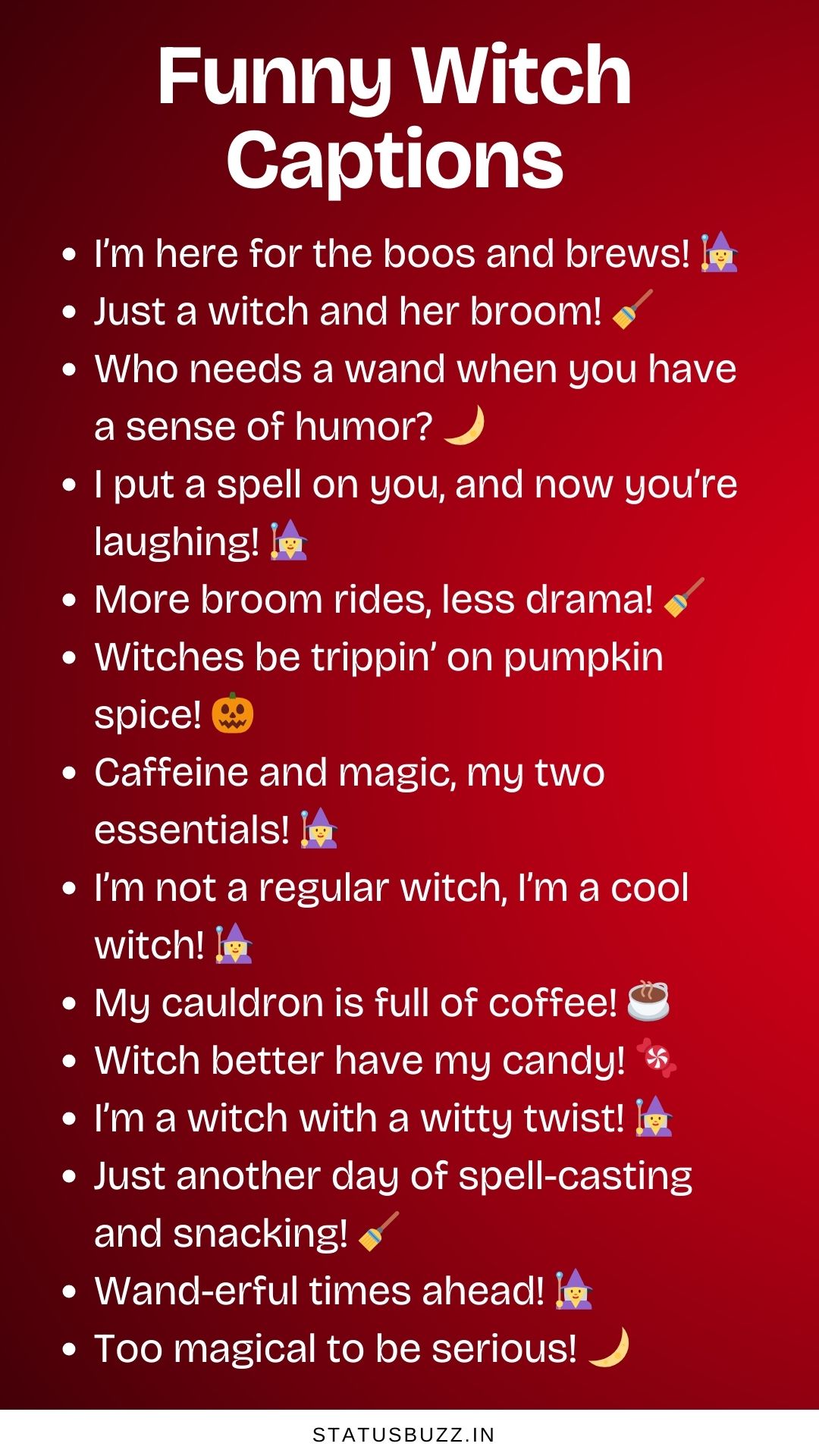 100+ Must-See Witch Captions That Will Cast a Spell on You - StatusBuzz