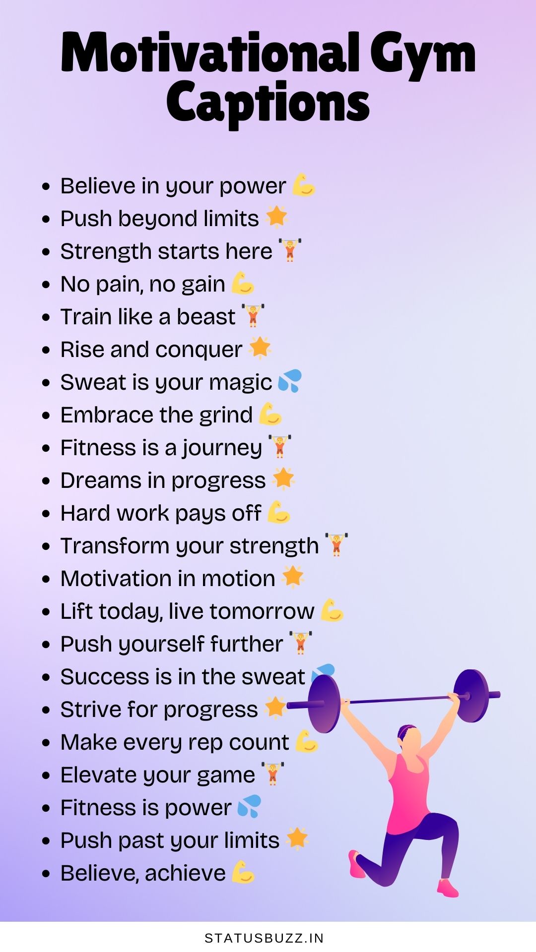 130+ Gym Captions & Quotes For Instagram - StatusBuzz