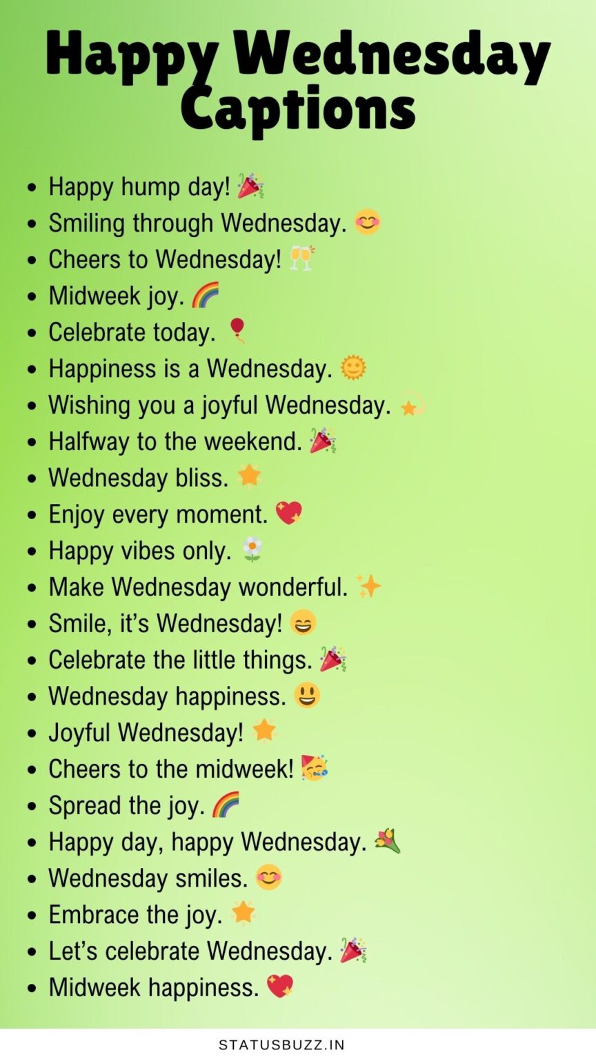 75+ Wednesday Captions For Instagram - StatusBuzz