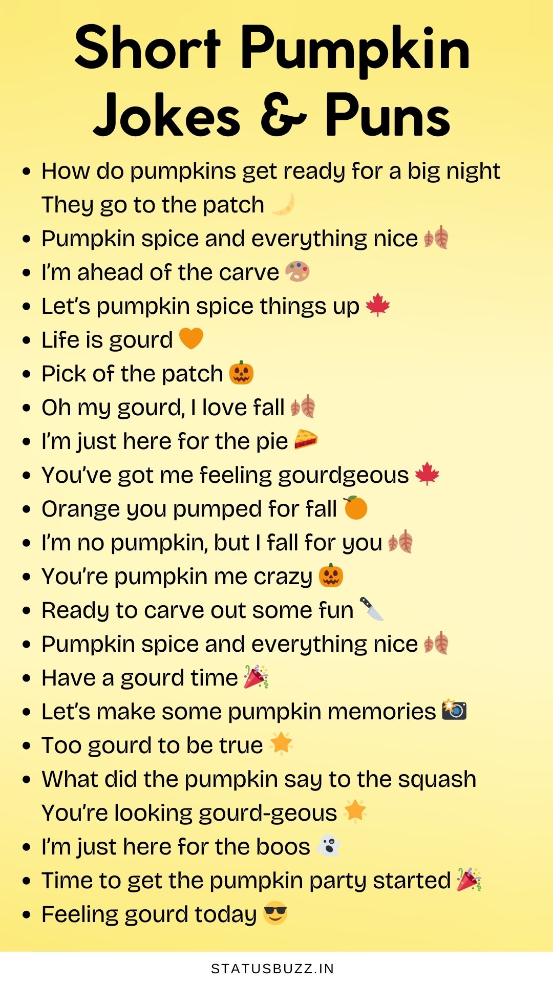 80+ Funny Pumpkin Puns For Captions - StatusBuzz