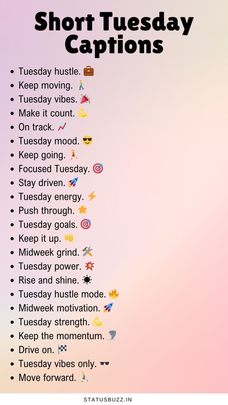 125+ Tuesday Captions For Instagram - StatusBuzz