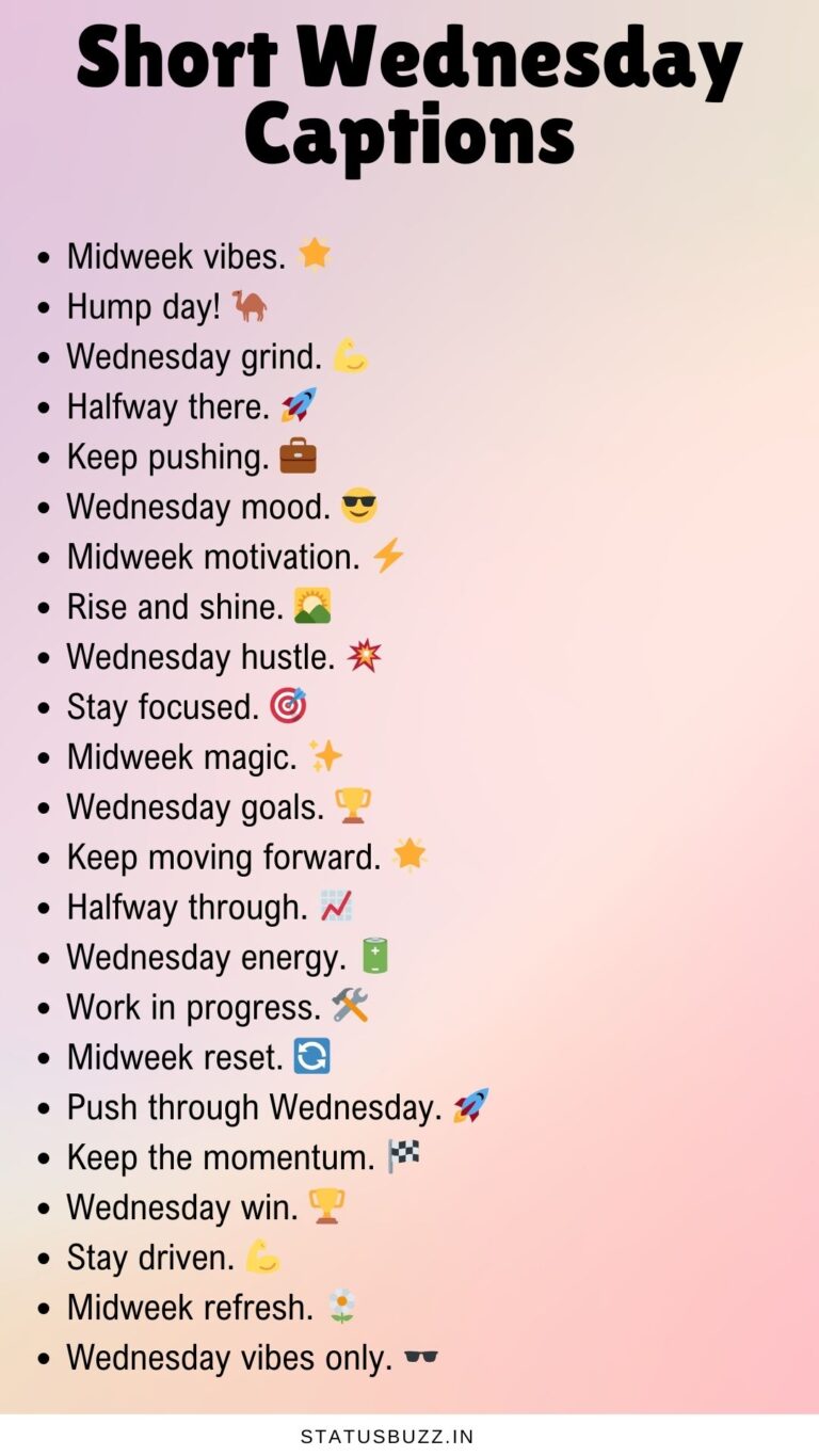 75+ Wednesday Captions For Instagram - StatusBuzz