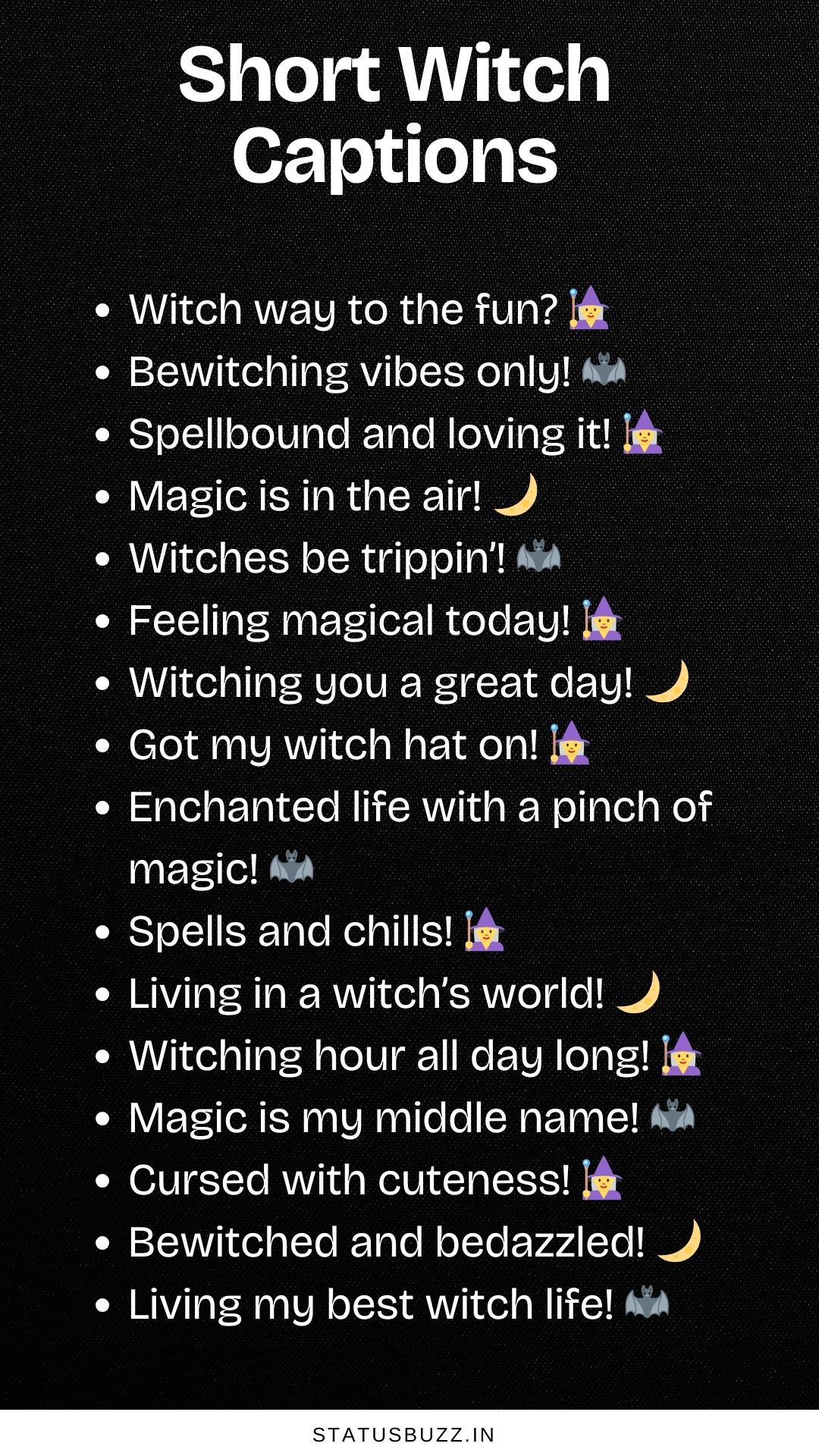 100+ Must-See Witch Captions That Will Cast a Spell on You - StatusBuzz