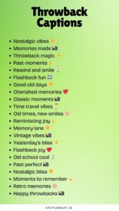 100+ Throwback Captions & Quotes For Instagram - StatusBuzz