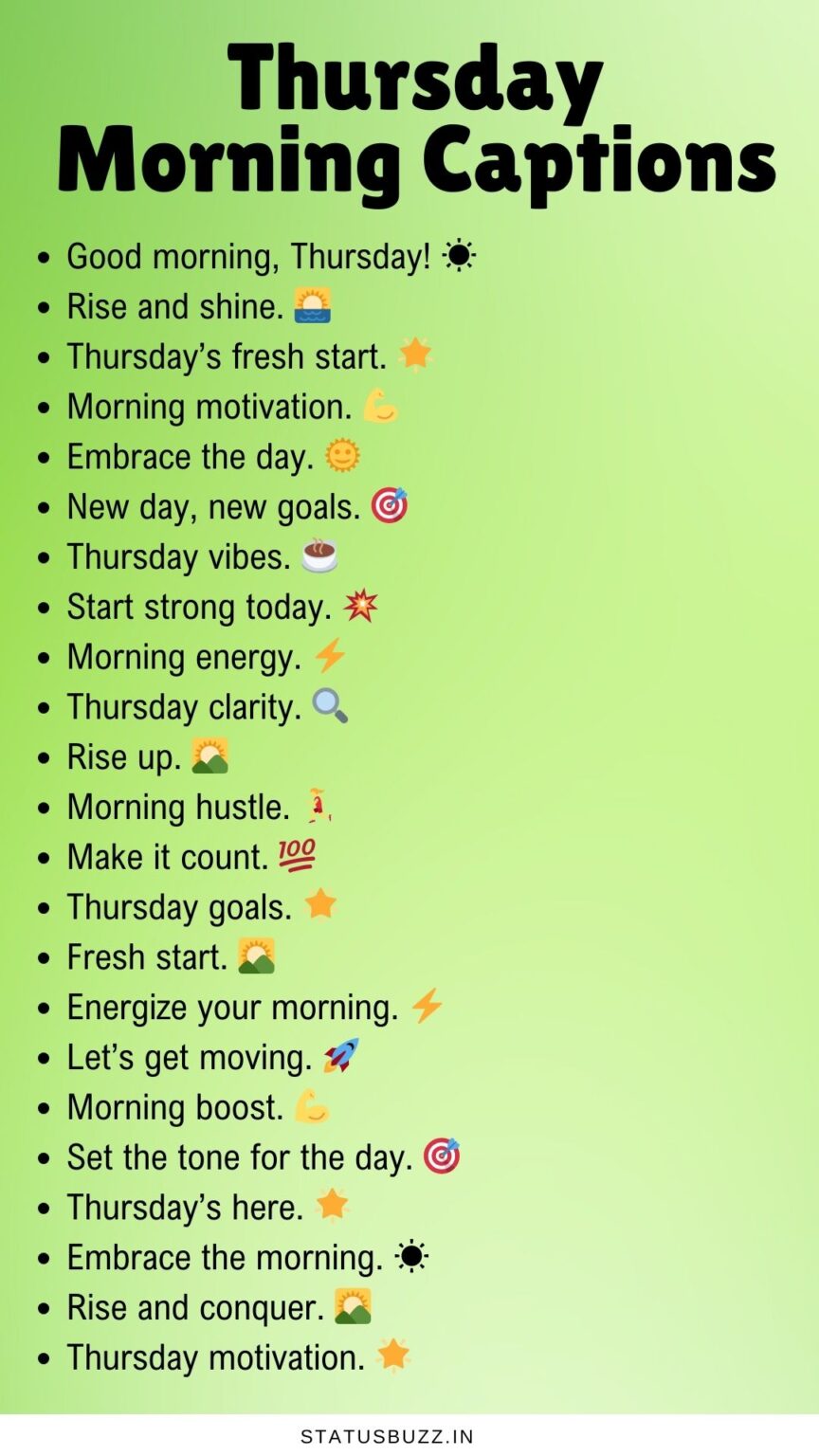 120+ Thursday Captions, Quotes & Puns - StatusBuzz