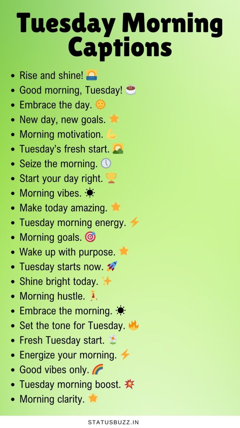 125+ Tuesday Captions For Instagram - StatusBuzz