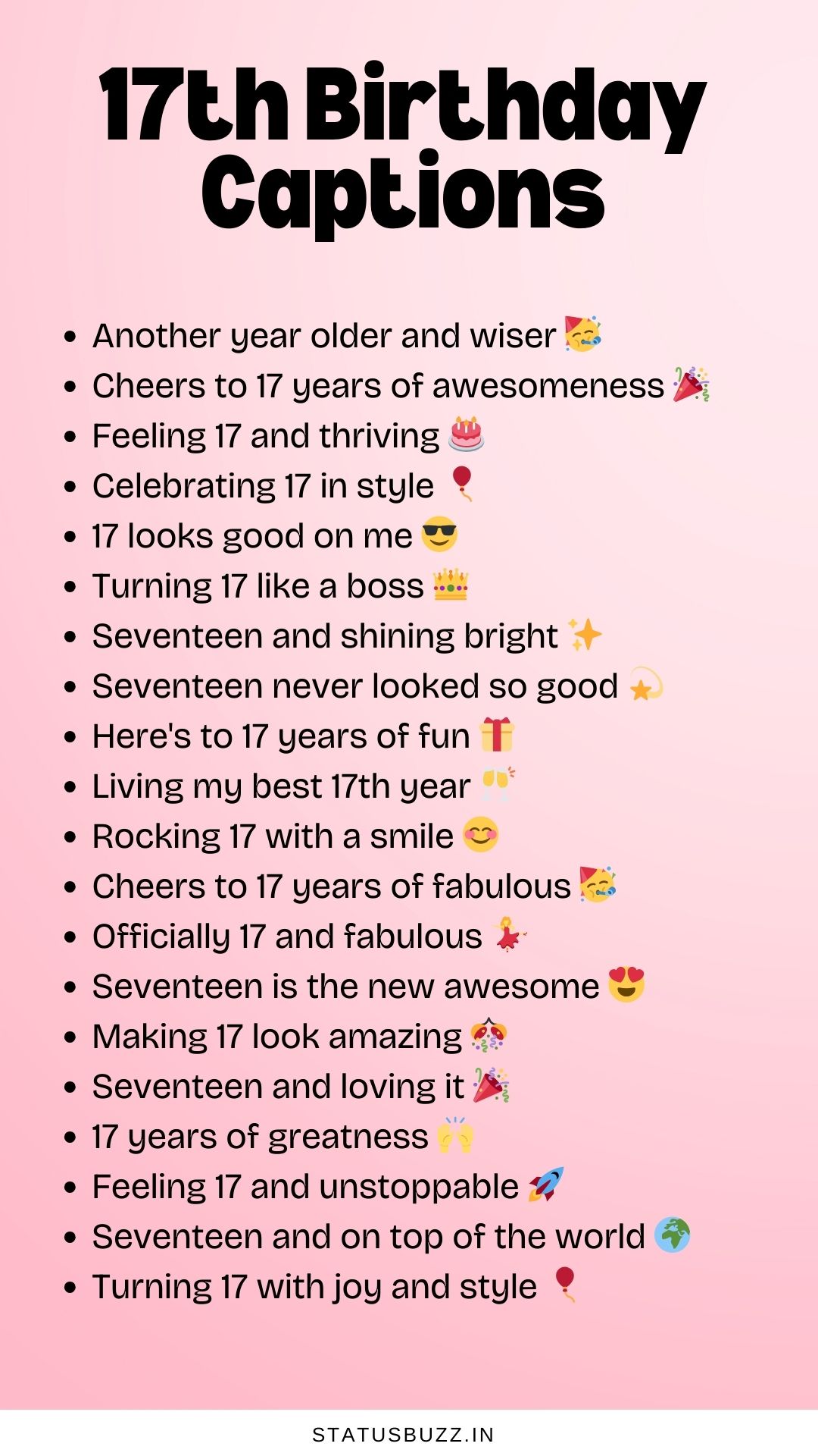 150+ Amazing 17th Birthday Captions - StatusBuzz