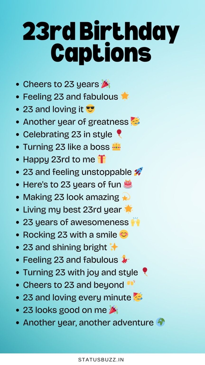 160+ Simple 23rd Birthday Captions - StatusBuzz