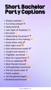 120+ Bachelor Party Captions & Quotes For Instagram - StatusBuzz