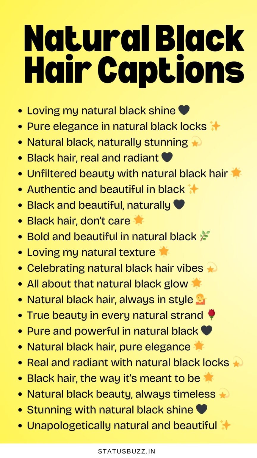 60+ Black Hair Captions For Instagram - StatusBuzz