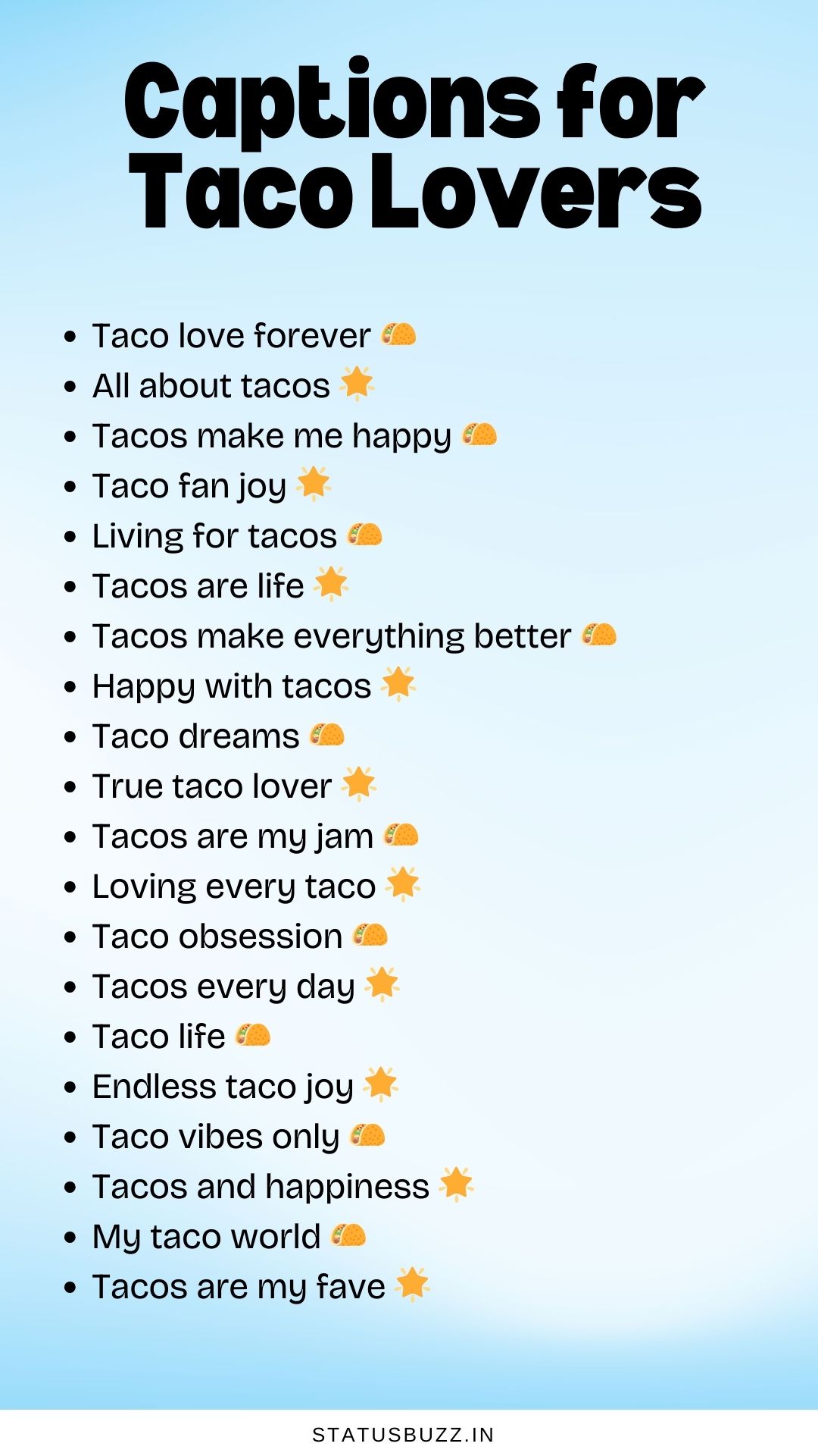 120+ Taco Captions & Quotes For Instagram - StatusBuzz