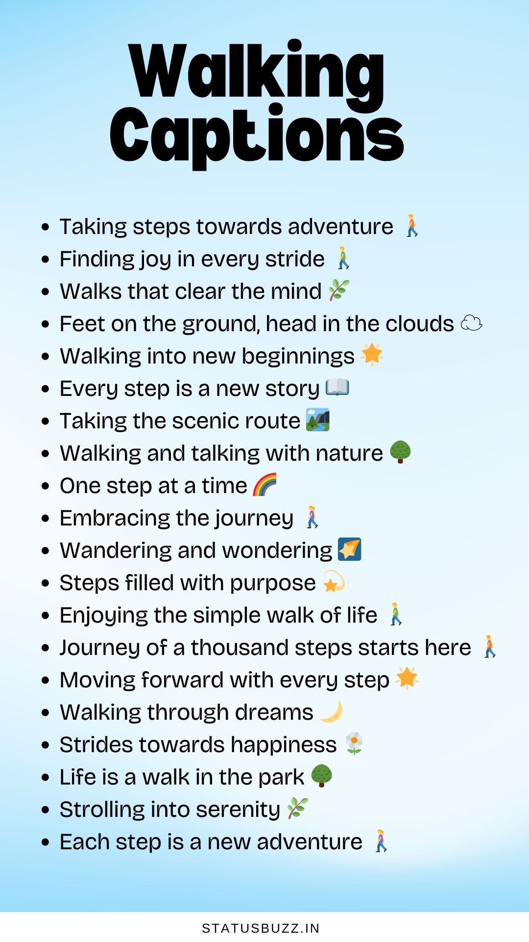 100+ Inspiring Walking Captions for Every Step - StatusBuzz