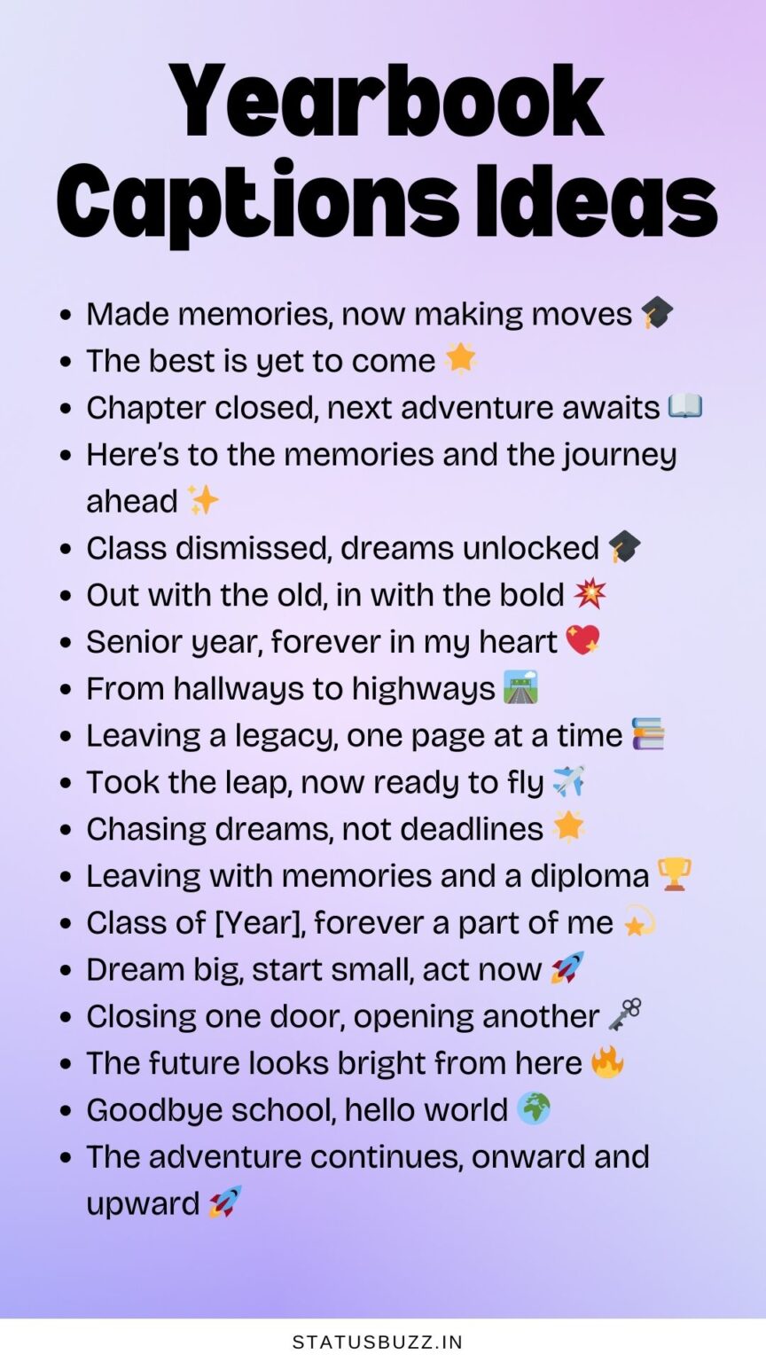 150+ Yearbook Quotes & Captions Ideas - StatusBuzz