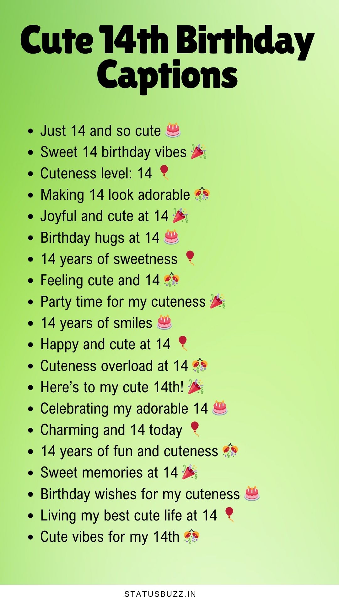 160+ Best 14th Birthday Captions For Instagram - StatusBuzz