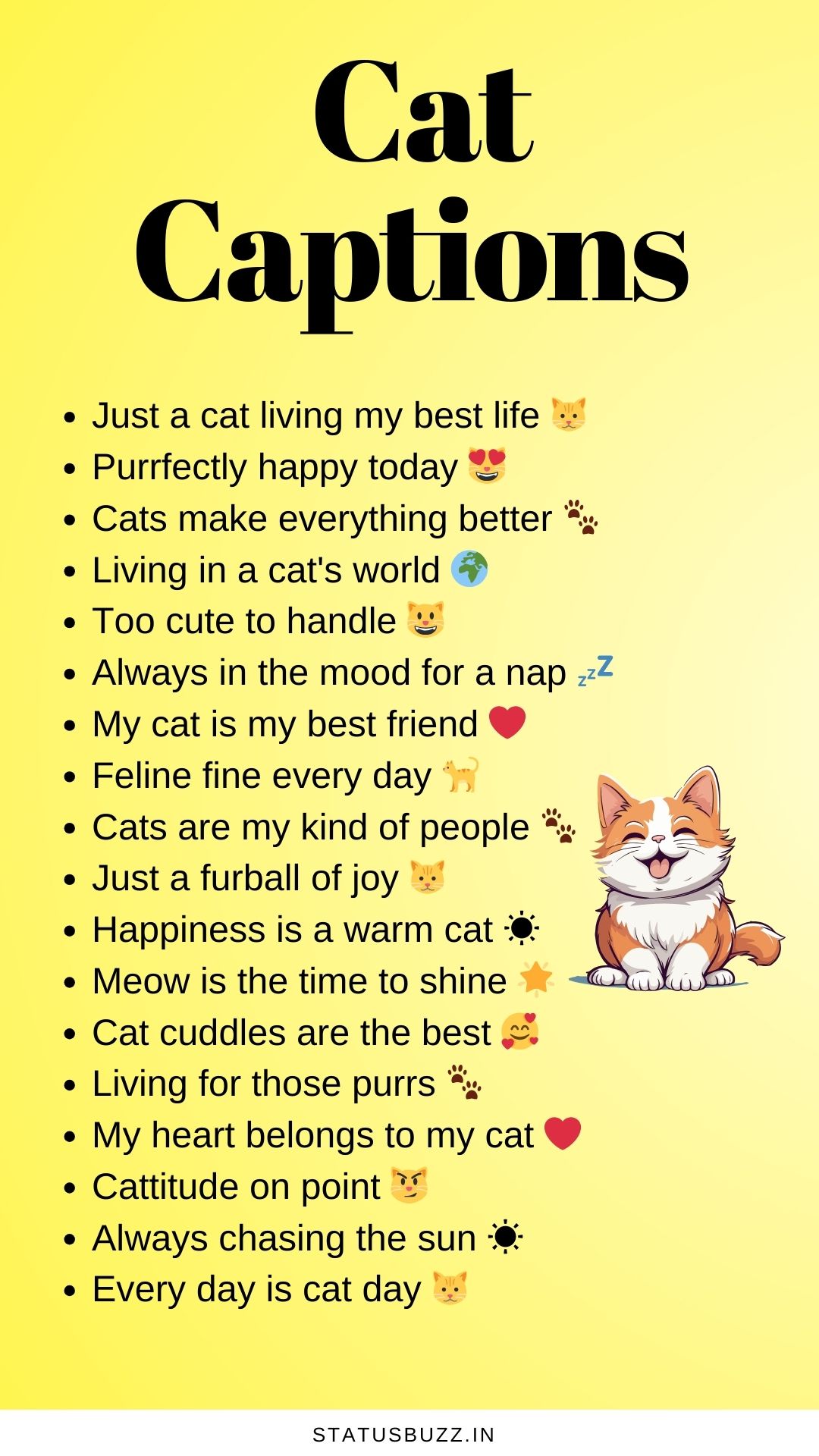 180+ Cat Captions & Quotes For Instagram - StatusBuzz