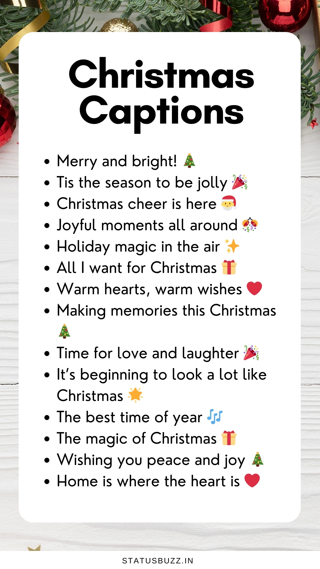 250+ Merry Christmas Captions to Spread Cheer - StatusBuzz
