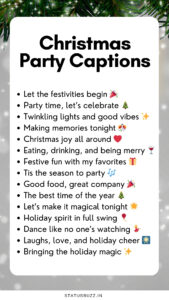 200+ Christmas Party Captions & Quotes - StatusBuzz