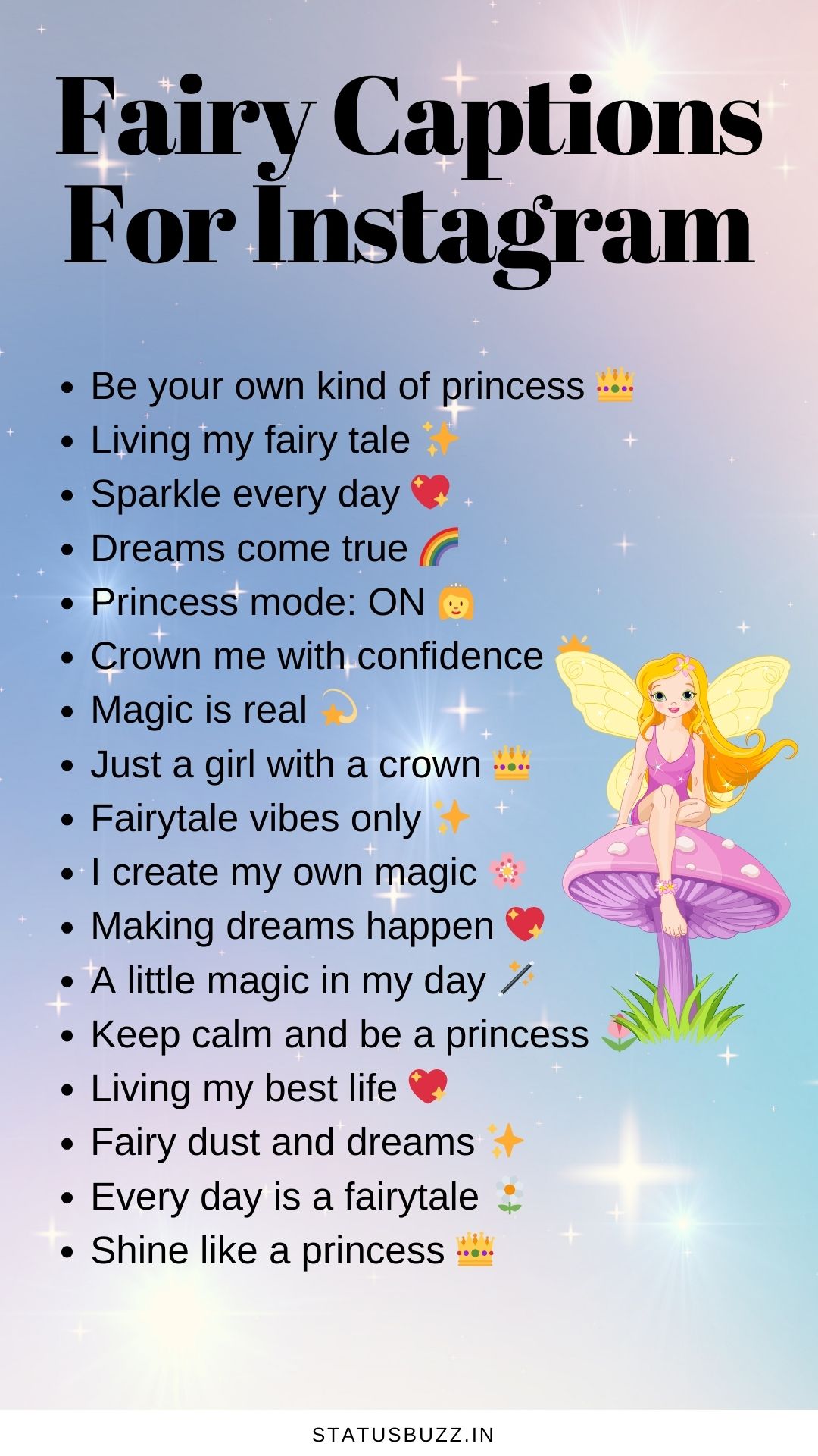 80+ Fairy Captions & Quotes For Instagram - StatusBuzz