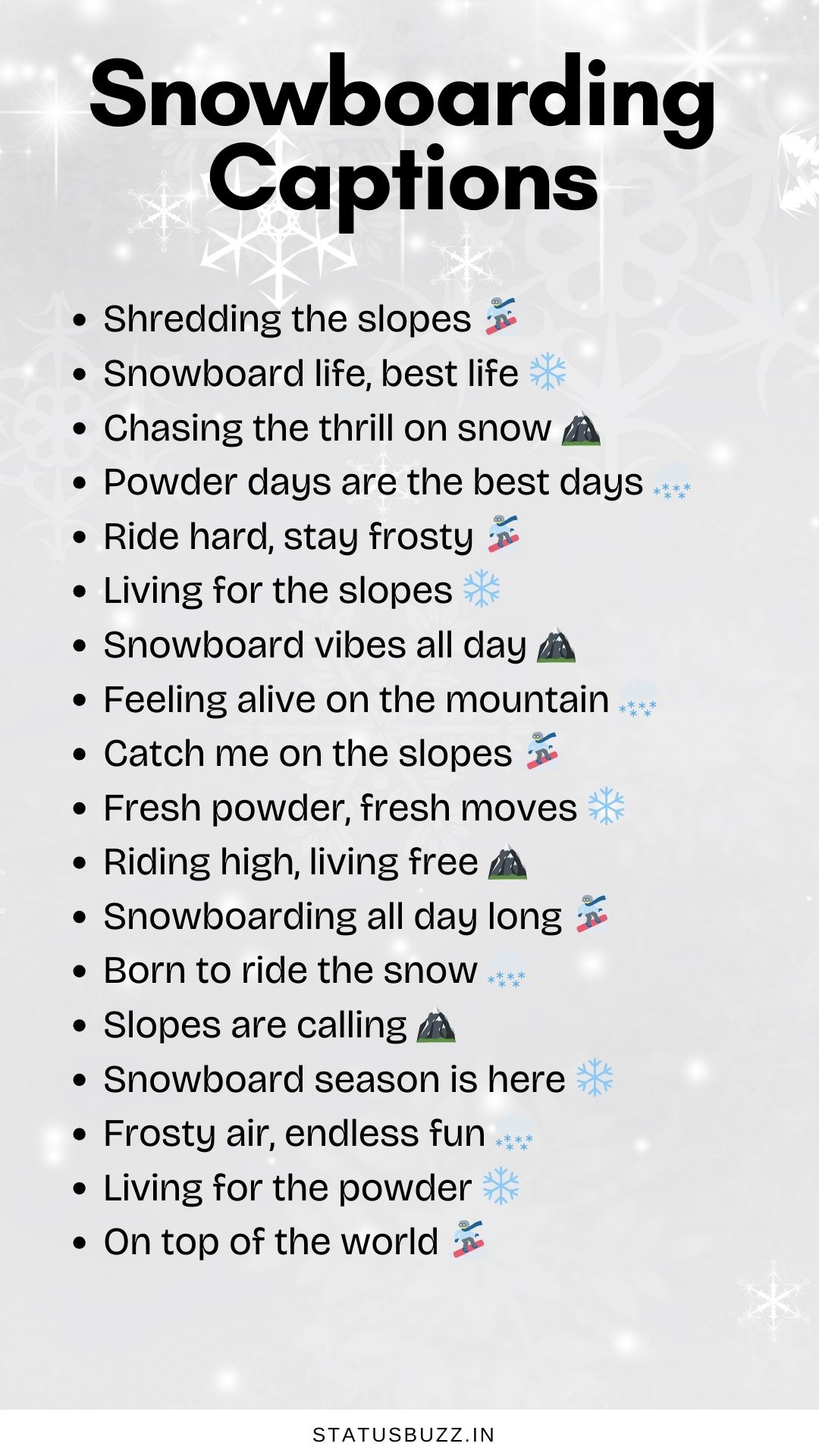 120+ Snowboarding Captions & Quotes For Instagram - StatusBuzz