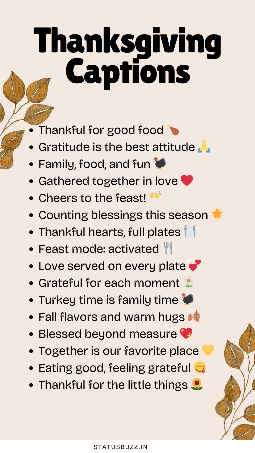 200+ Happy Thanksgiving Captions For Instagram - StatusBuzz