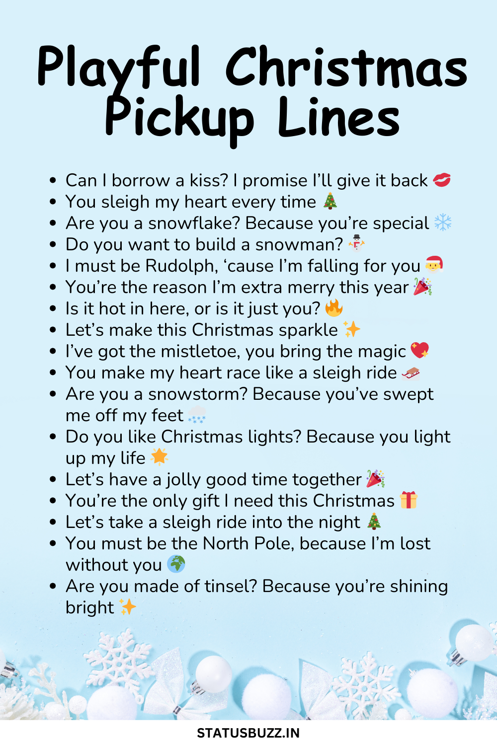 70+ Christmas Pickup Lines That Will Make You Smile - StatusBuzz