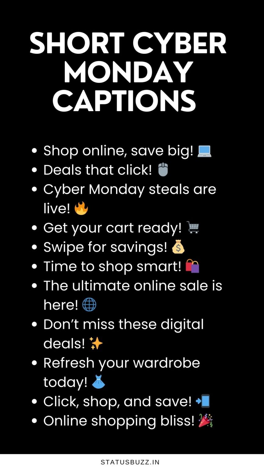 80+ Catchy Cyber Monday Captions & Quotes - StatusBuzz