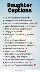 150+ Daughter Captions & Quotes For Instagram - StatusBuzz