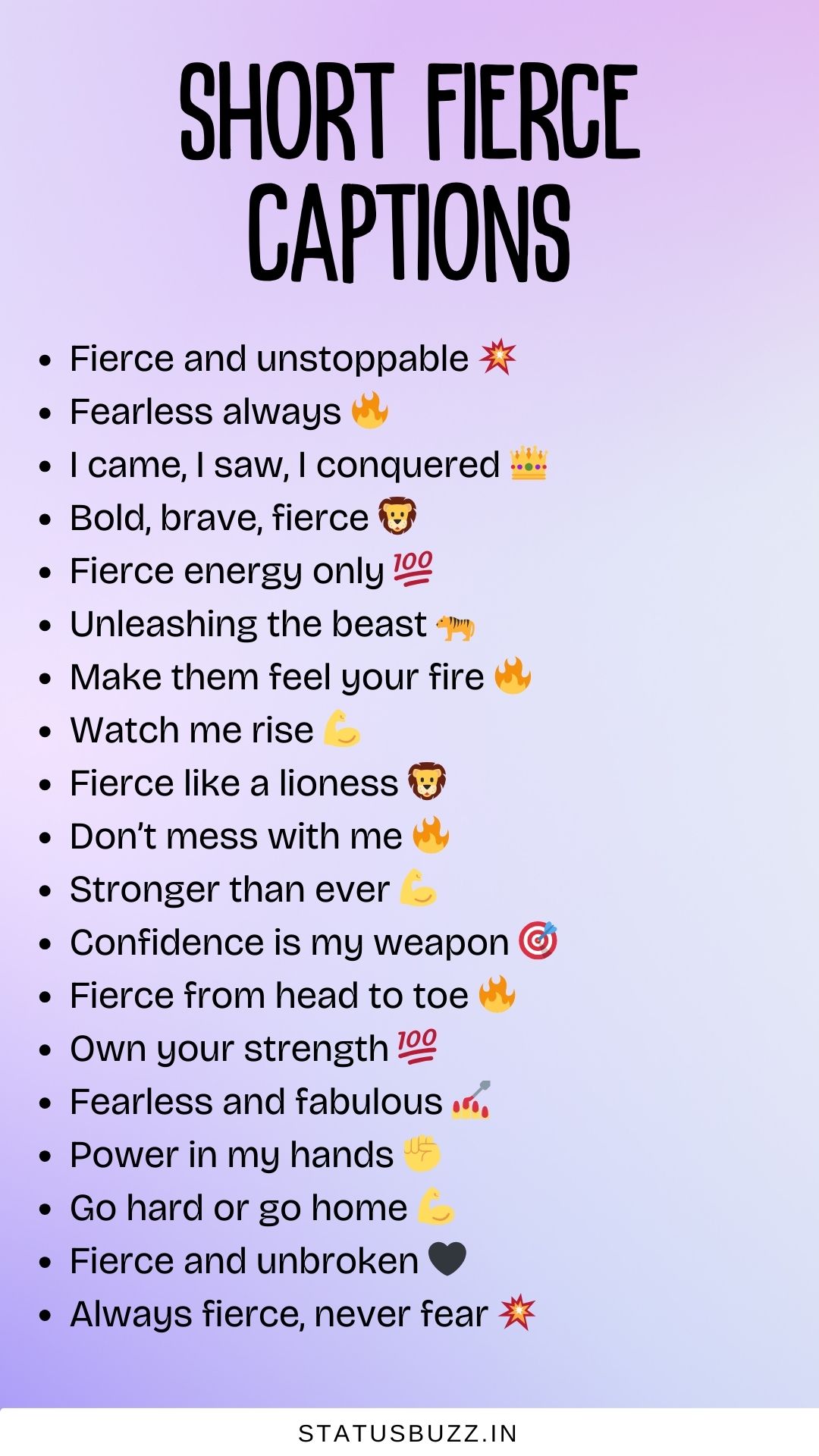 160+ Fierce Captions For Instagram - StatusBuzz