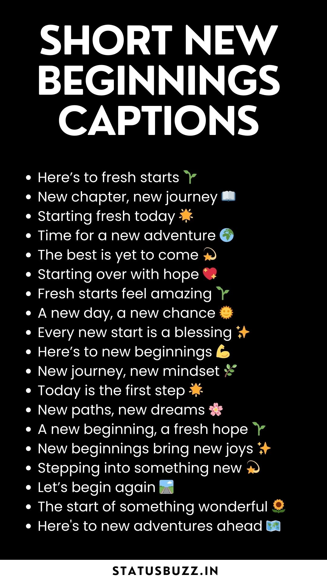 170+ New Beginnings Captions For Instagram - StatusBuzz