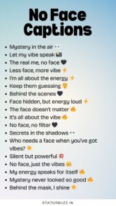 200+ No Face Captions For Instagram - StatusBuzz